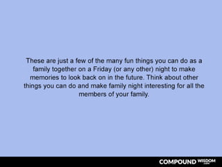 15 Awesome Fun Friday Date Night Ideas for a Family | PPTX