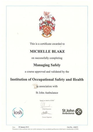 IOSH Certificate of Incorporation - Orion Health | PDF