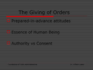 The Giving of Orders1 | PPT