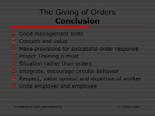 The Giving of Orders1 | PPT