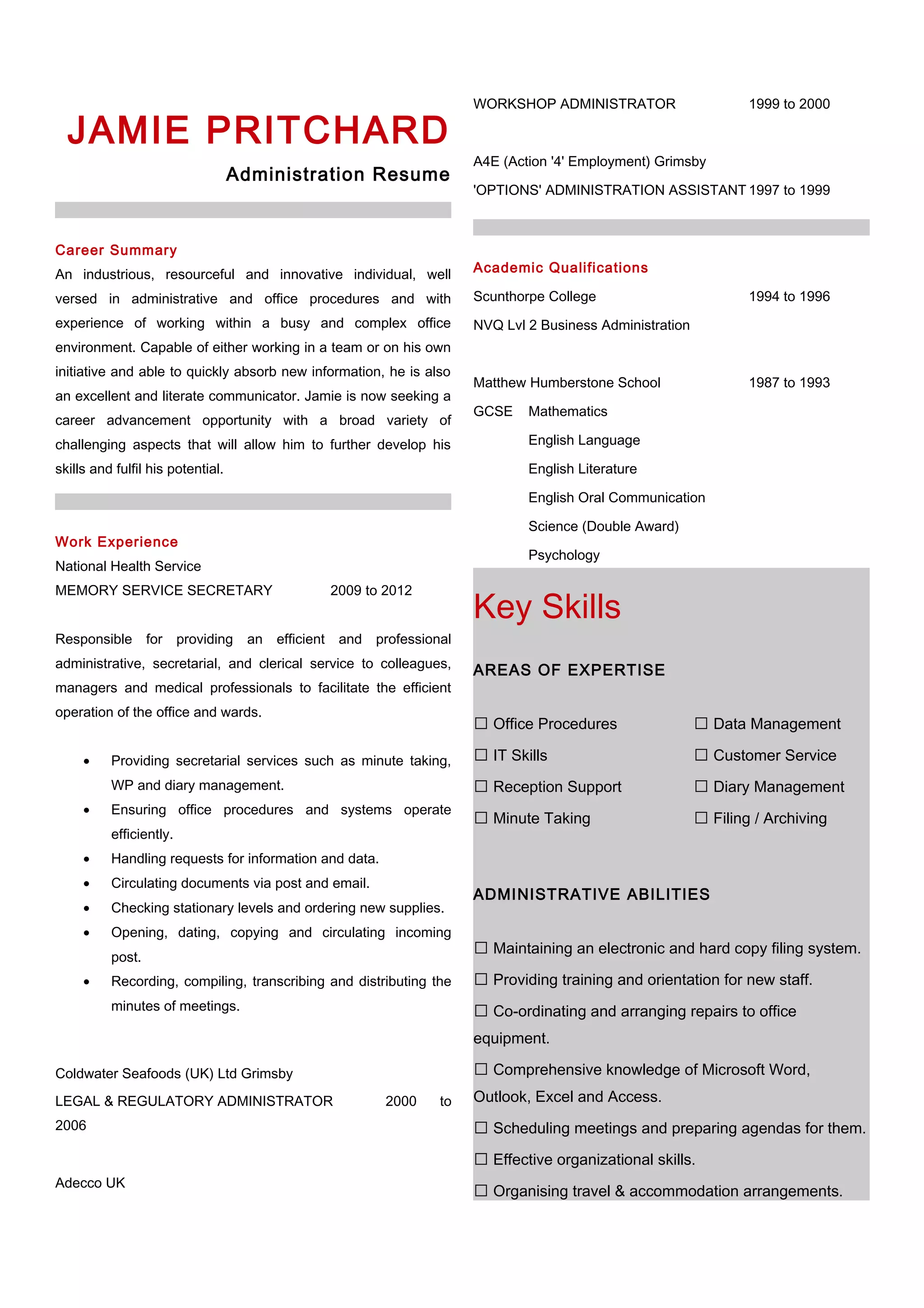 Jamie Pritchard - Resume | DOC