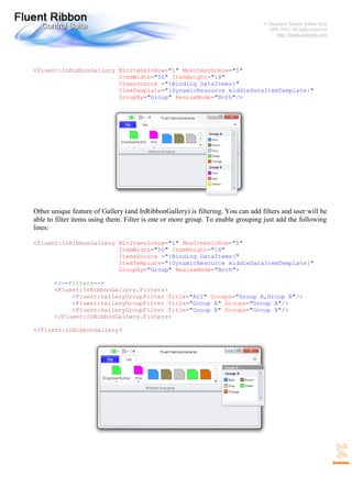 Fluent Ribbon Control Suite Walkthrough | PDF