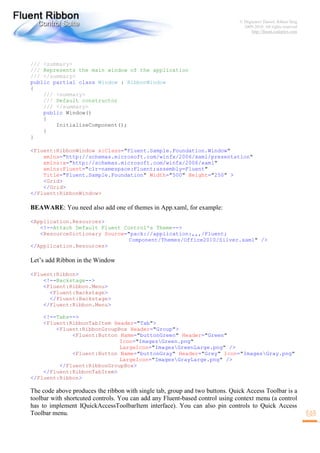 Fluent Ribbon Control Suite Walkthrough | PDF