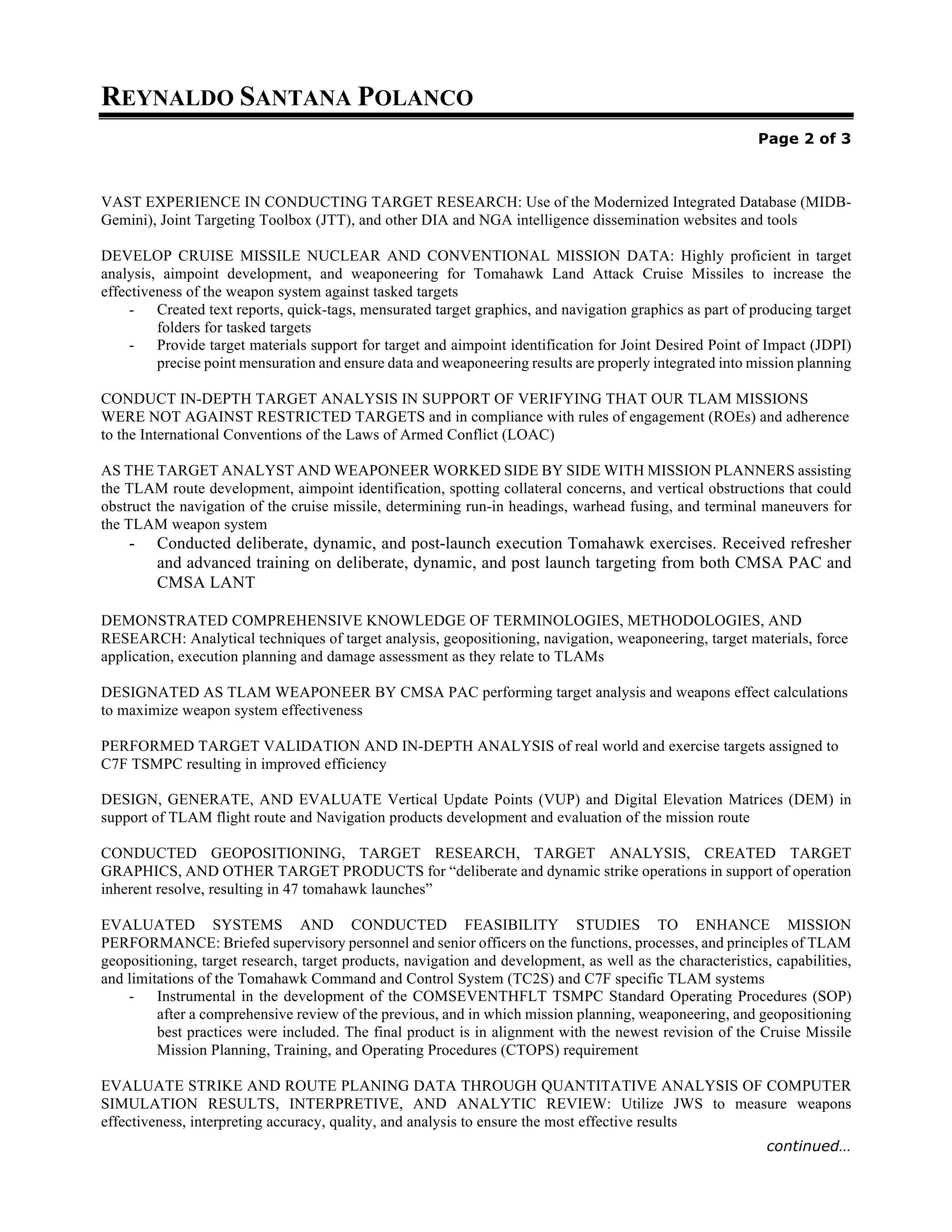 Intelligence Analyst (Targeting) | PDF