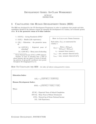 HDI handout | PDF