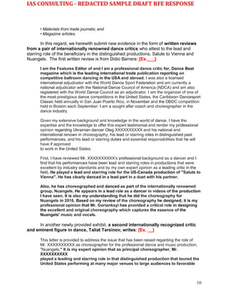 Wk Sample - redacted O-1B 2nd RFE Response 10.22.16
