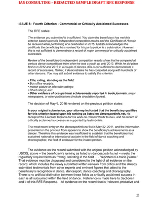 Wk Sample - redacted O-1B 2nd RFE Response 10.22.16