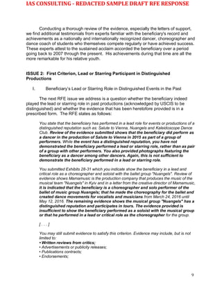 Wk Sample - redacted O-1B 2nd RFE Response 10.22.16