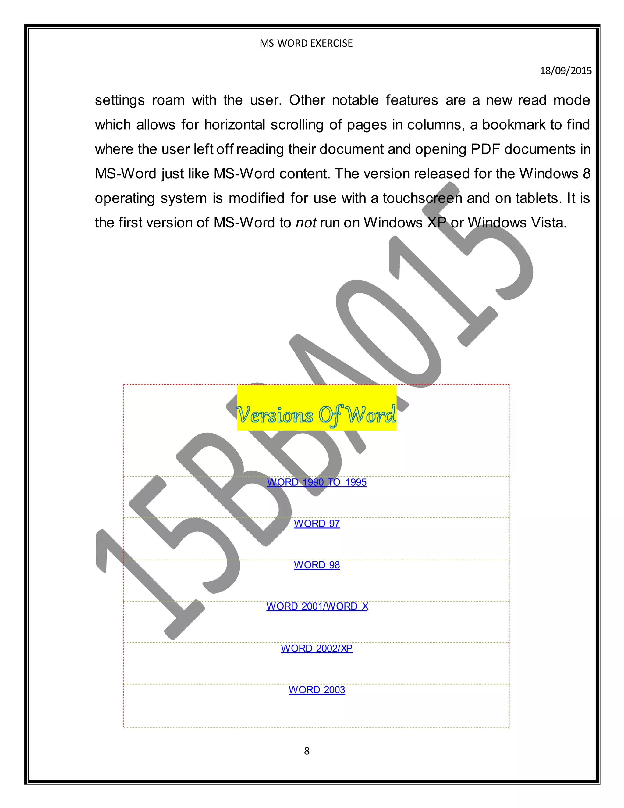 HISTORY OF MICROSOFT MS-WORD | DOCX