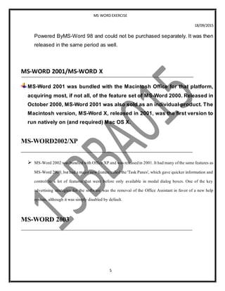 HISTORY OF MICROSOFT MS-WORD | DOCX