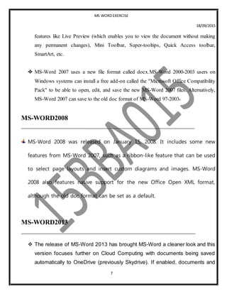 HISTORY OF MICROSOFT MS-WORD | DOCX