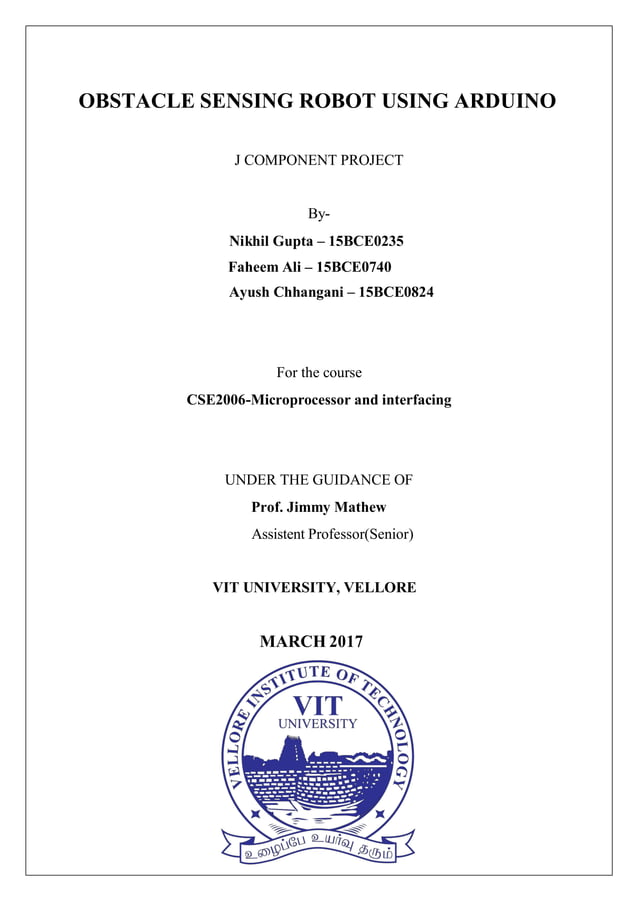 Impediment detection robot using Arduino | PDF