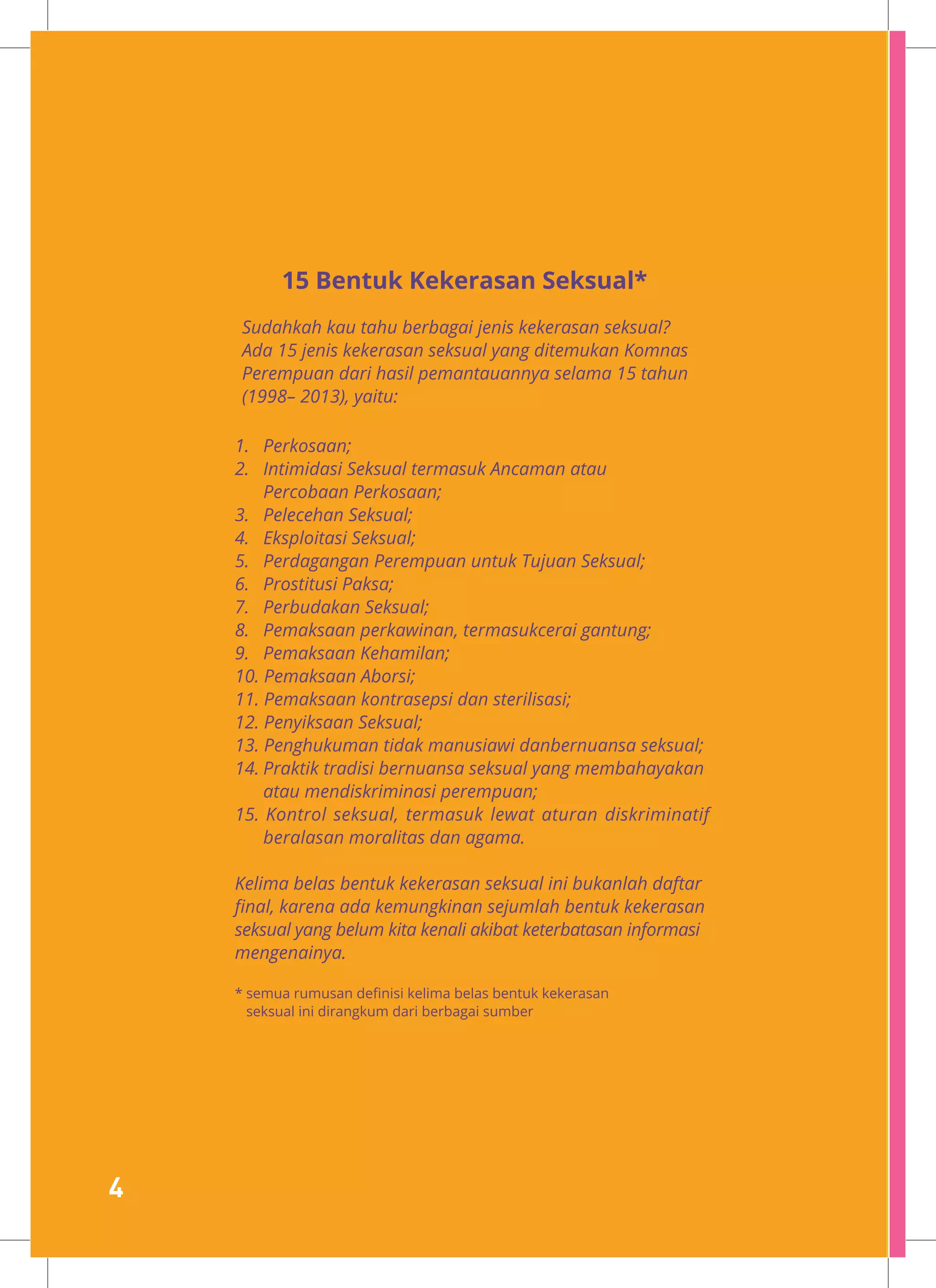 15 Bentuk kekerasan seksual | PDF