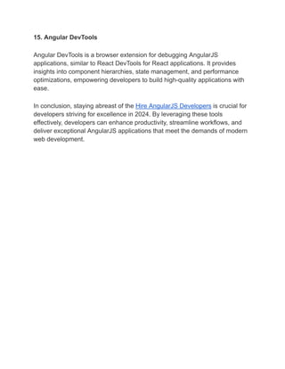 15 Best AngularJS Development Tools to Know in 2024 | PDF