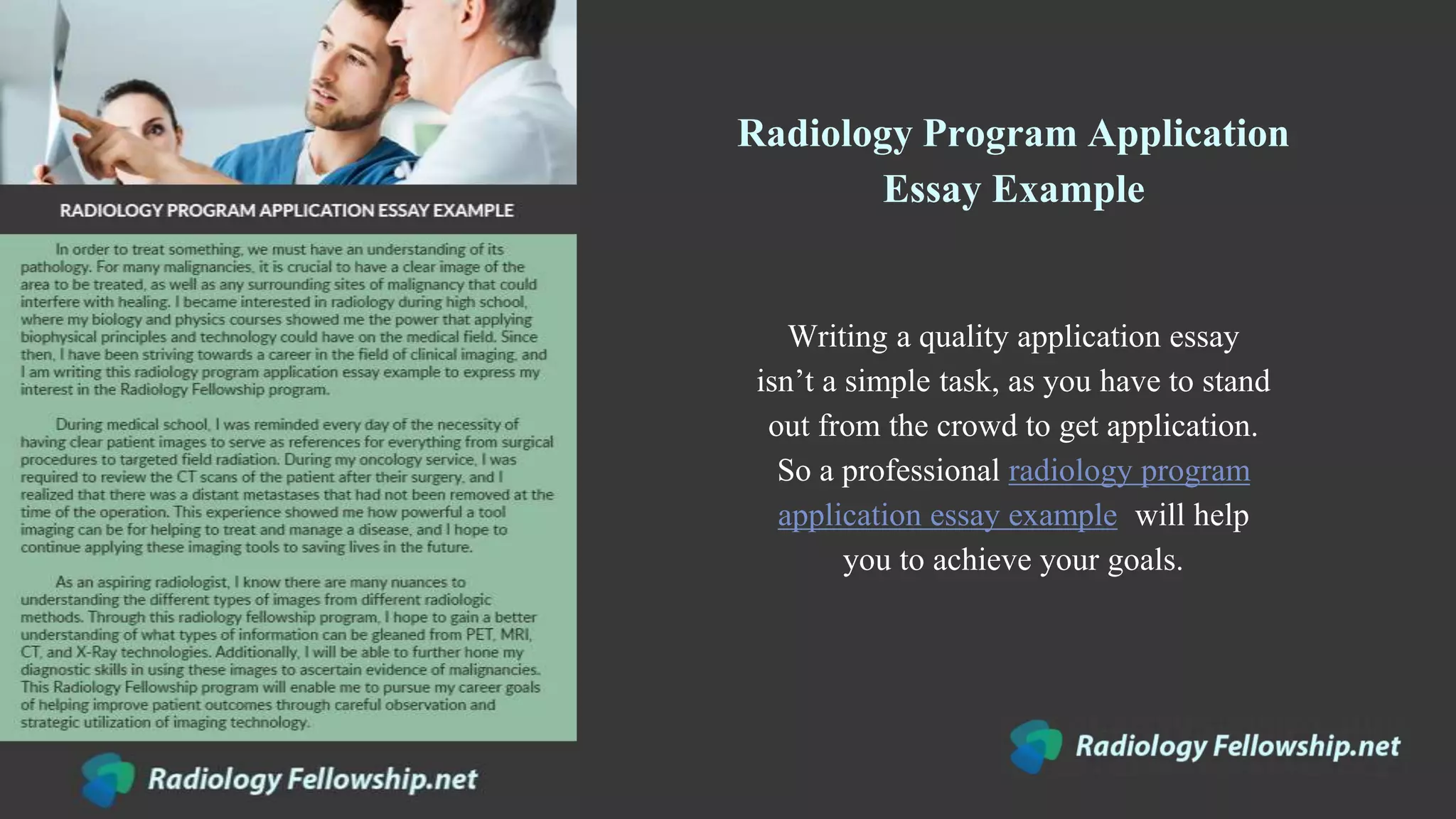 15 Best Radiology Program Application Documents Samples | PPTX