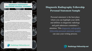15 Best Radiology Program Application Documents Samples | PPTX