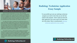 15 Best Radiology Program Application Documents Samples | PPTX