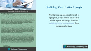 15 Best Radiology Program Application Documents Samples | PPTX