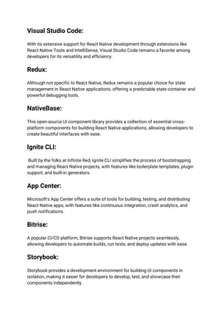 15 Best React Native Developer Tools in 2024.pdf | Web Development | Internet