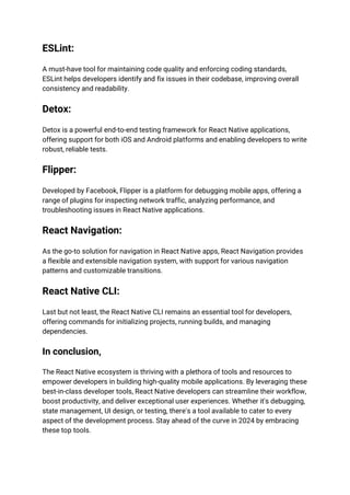 15 Best React Native Developer Tools in 2024.pdf | Web Development ...