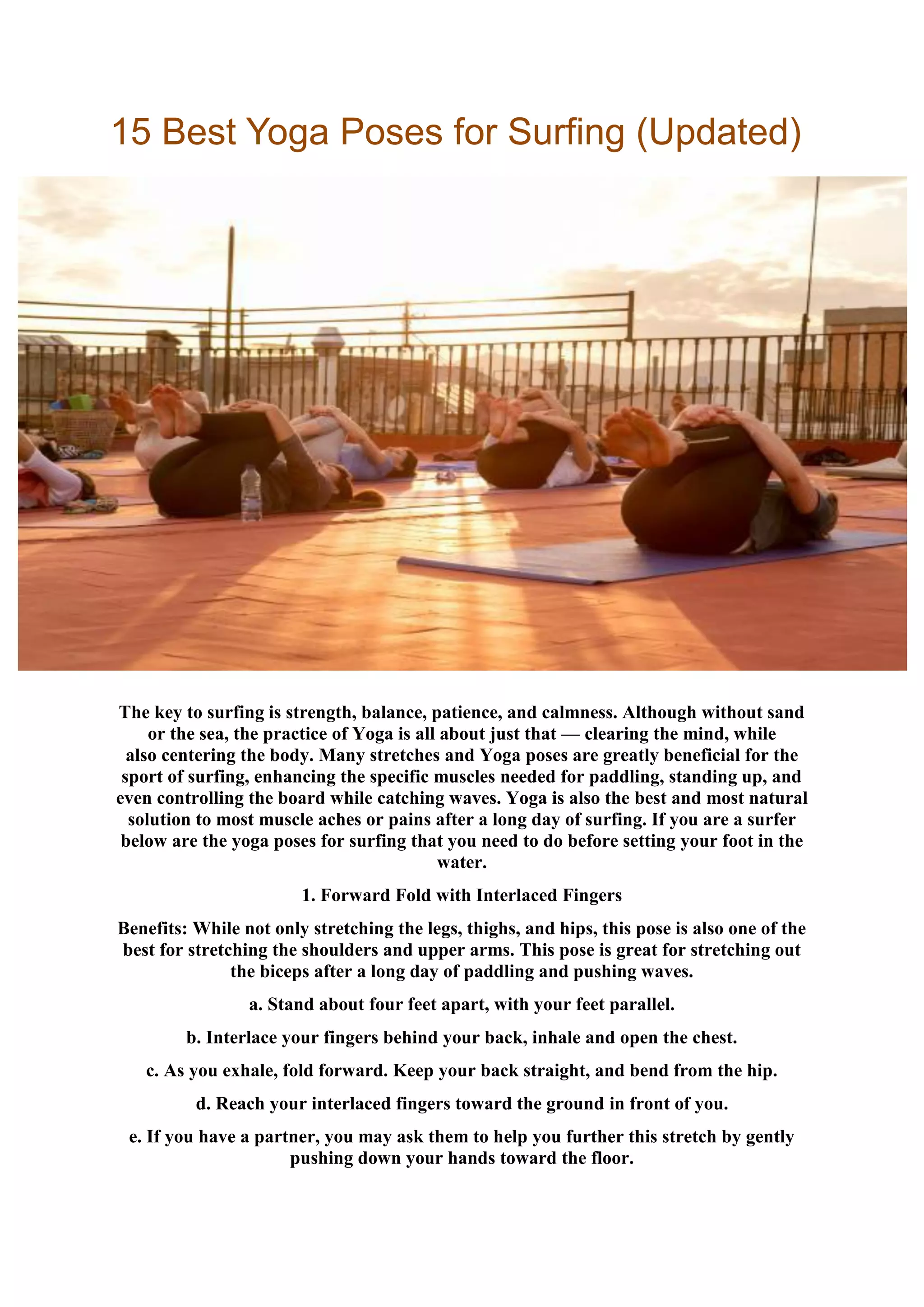 15 best yoga poses for surfing | PDF