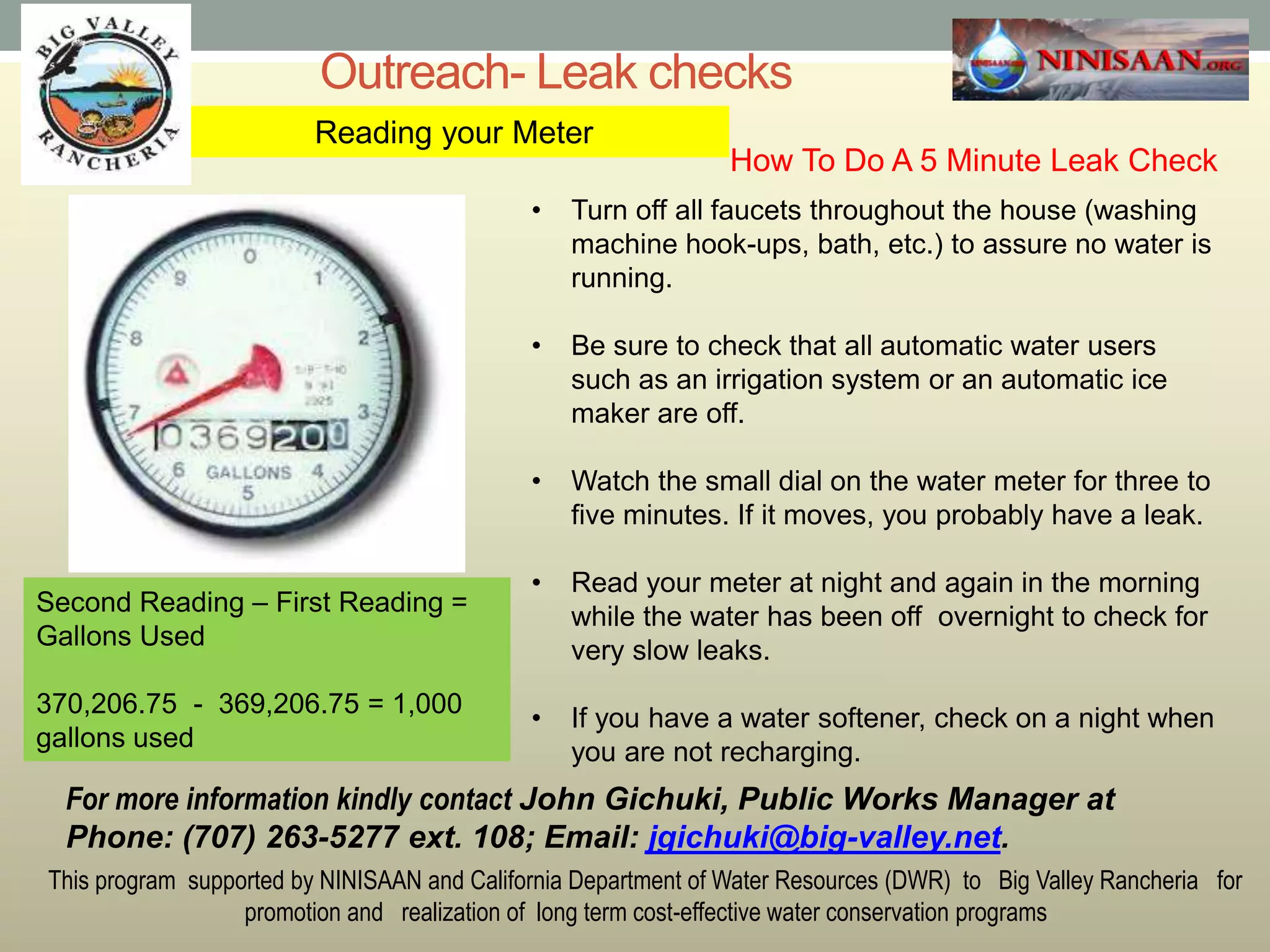 Big Valley Rancheria - Adoption of Demand Side Management for Water Conservation- Lessons ...