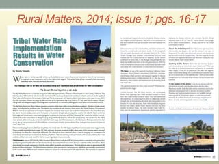 Big Valley Rancheria - Adoption of Demand Side Management for Water Conservation- Lessons ...