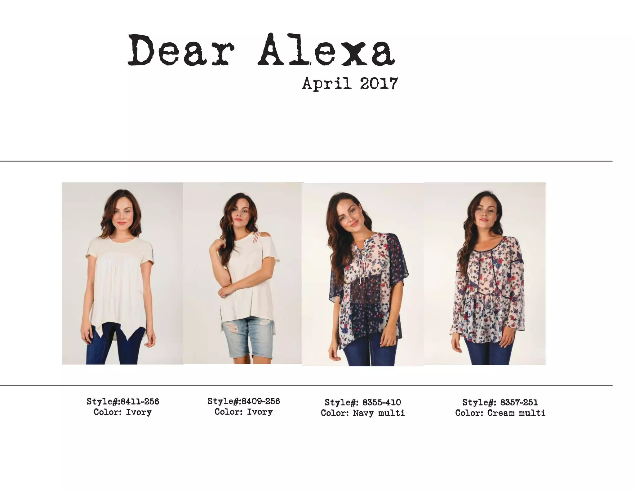 Dear Alexa line sheet April.compressed | PDF | Women\'s Clothing ...