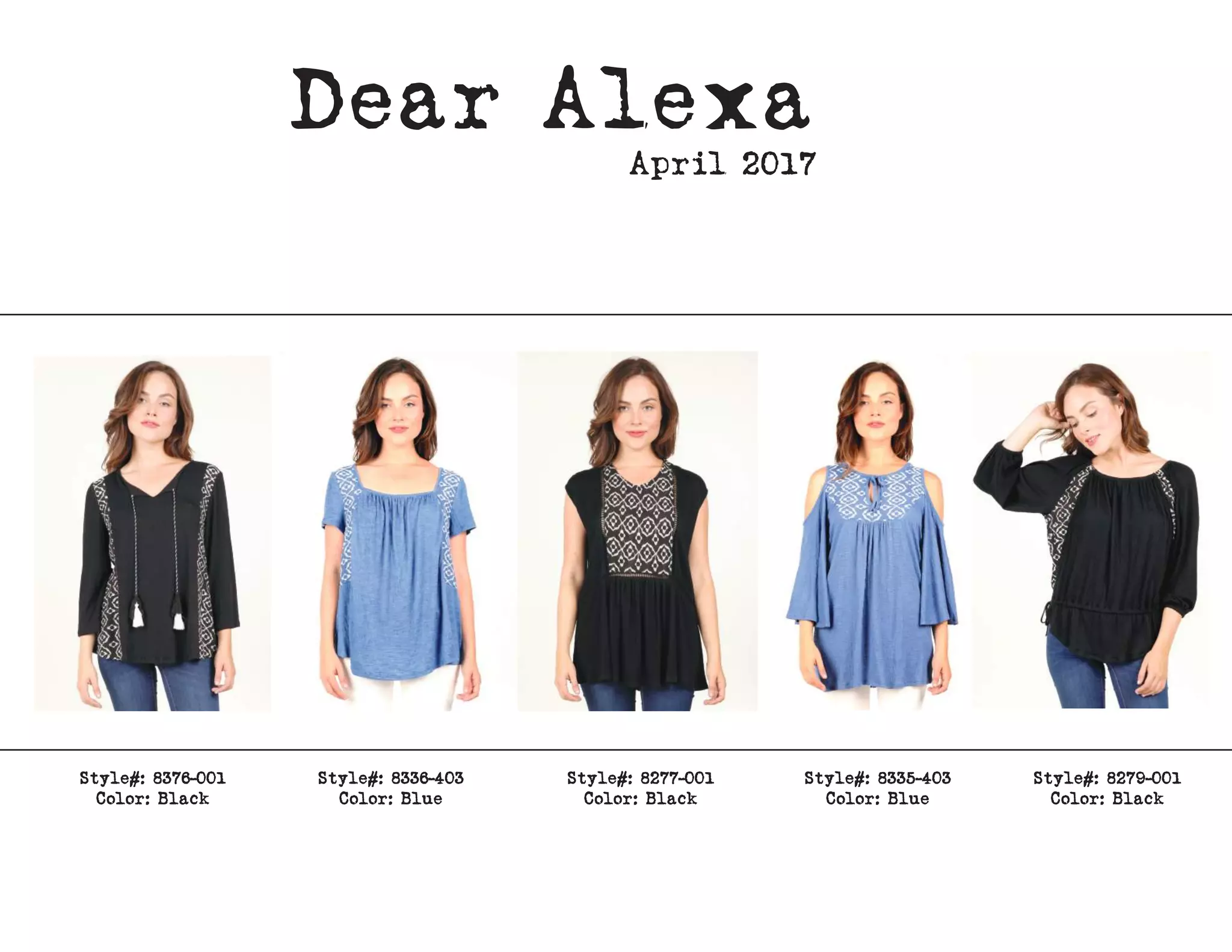 Dear Alexa line sheet April.compressed | PDF | Women\'s Clothing ...