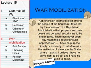lecture 15 outbreak of war | PPT