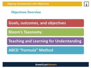 Bloom’s 101: Aligning Assignments and Assessments to the Taxonomy ...