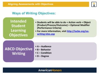 Bloom’s 101: Aligning Assignments and Assessments to the Taxonomy ...
