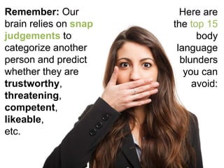 The 15 Most Common Body Language Mistakes | PPTX