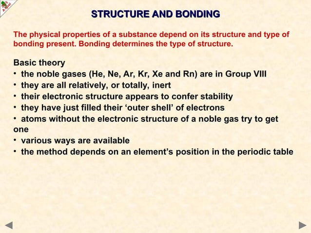 AS Level Chemistry - Structure and Bonding | PPT