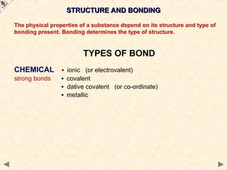 AS Level Chemistry - Structure and Bonding | PPT