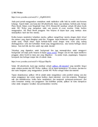 15 brand ternama ini jadi contoh sukses dalam penerapan marketing ar | PDF