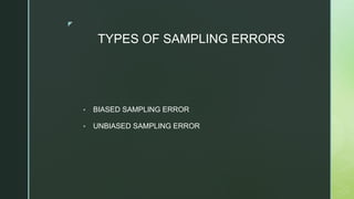 SAMPLING ERRORS | PPT