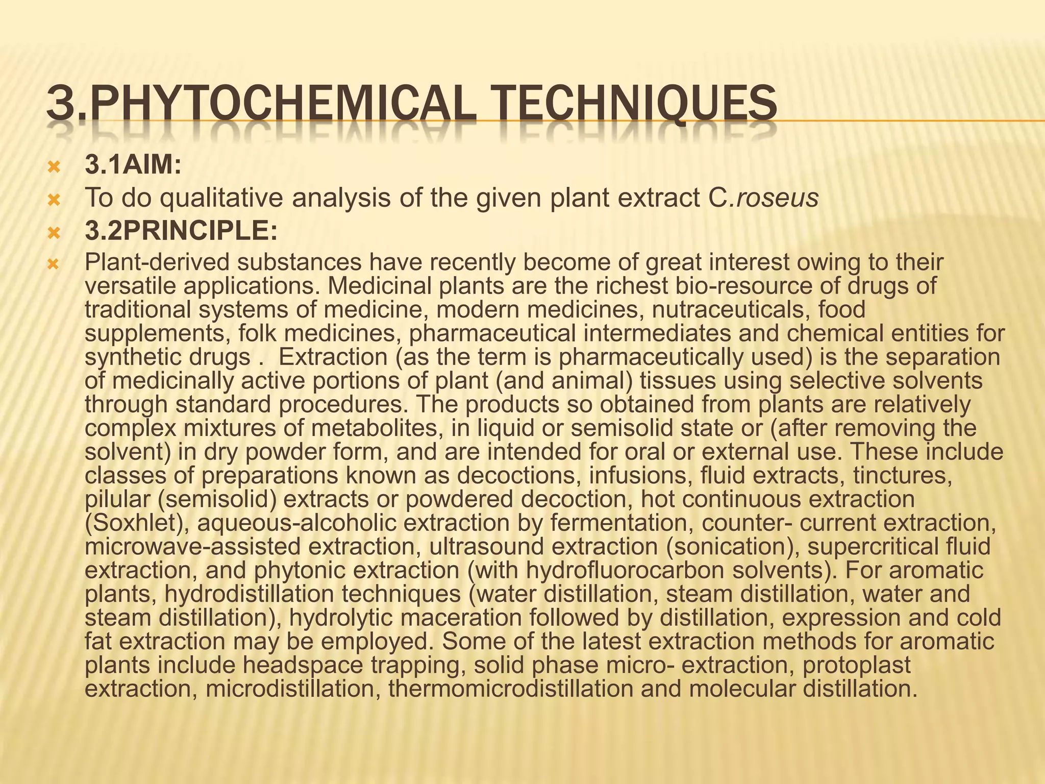 extraction of bioactive compounds from plant sources using maceration process | PPTX