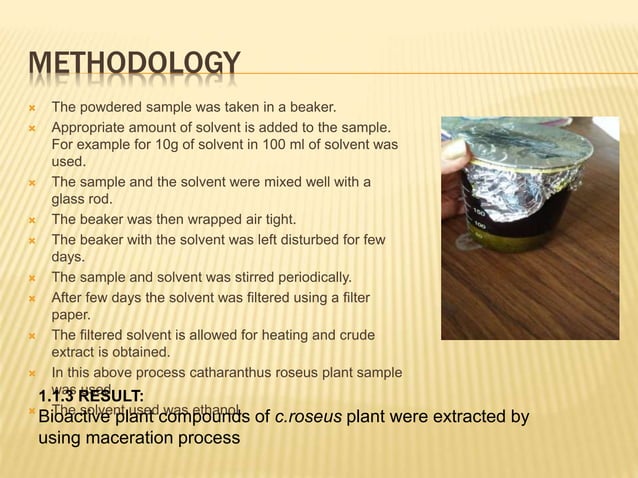 extraction of bioactive compounds from plant sources using maceration ...