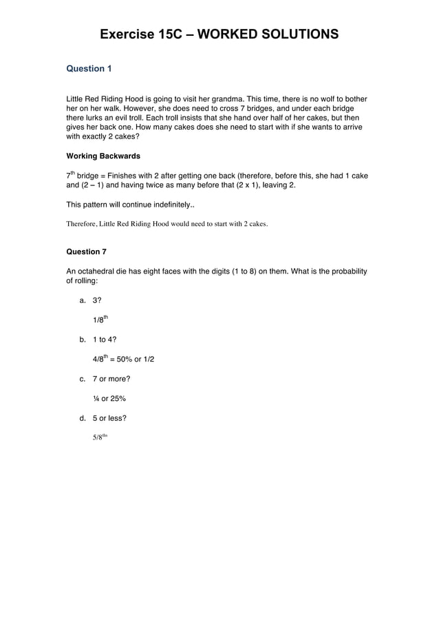 15C Worked Solutions | PDF