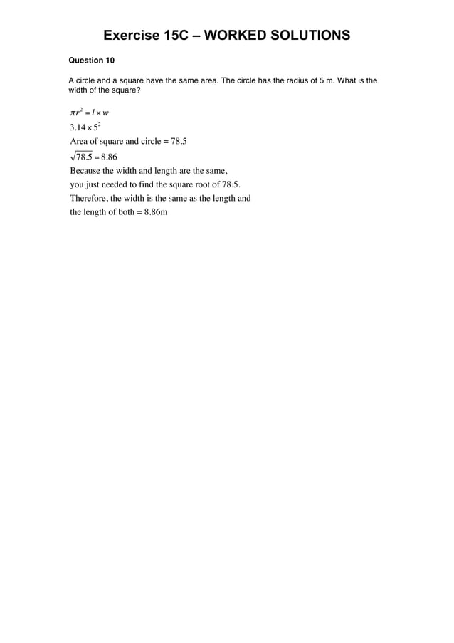 15C Worked Solutions | PDF