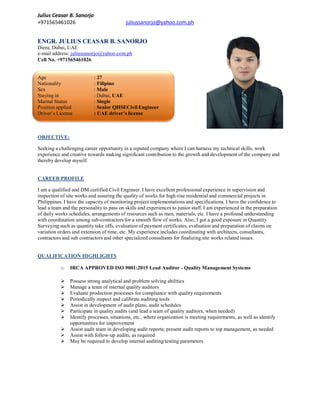 Julius Sanorjo CV Rev B | PDF
