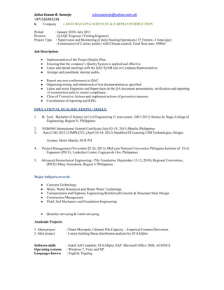 Julius Sanorjo CV Rev B | PDF