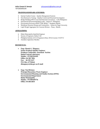 Julius Sanorjo CV Rev B | PDF