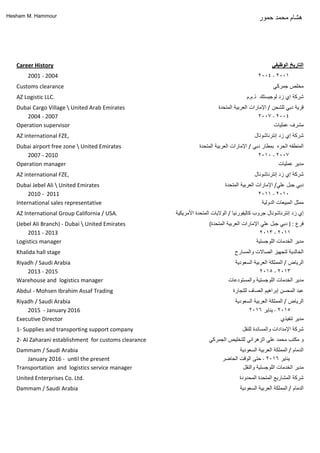 Hesham Hammour CV | PDF | Logistics | Business