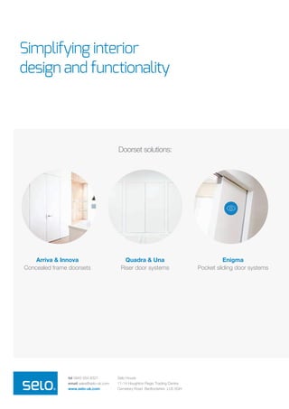 Selo Enigma pocket sliding door systems | PDF