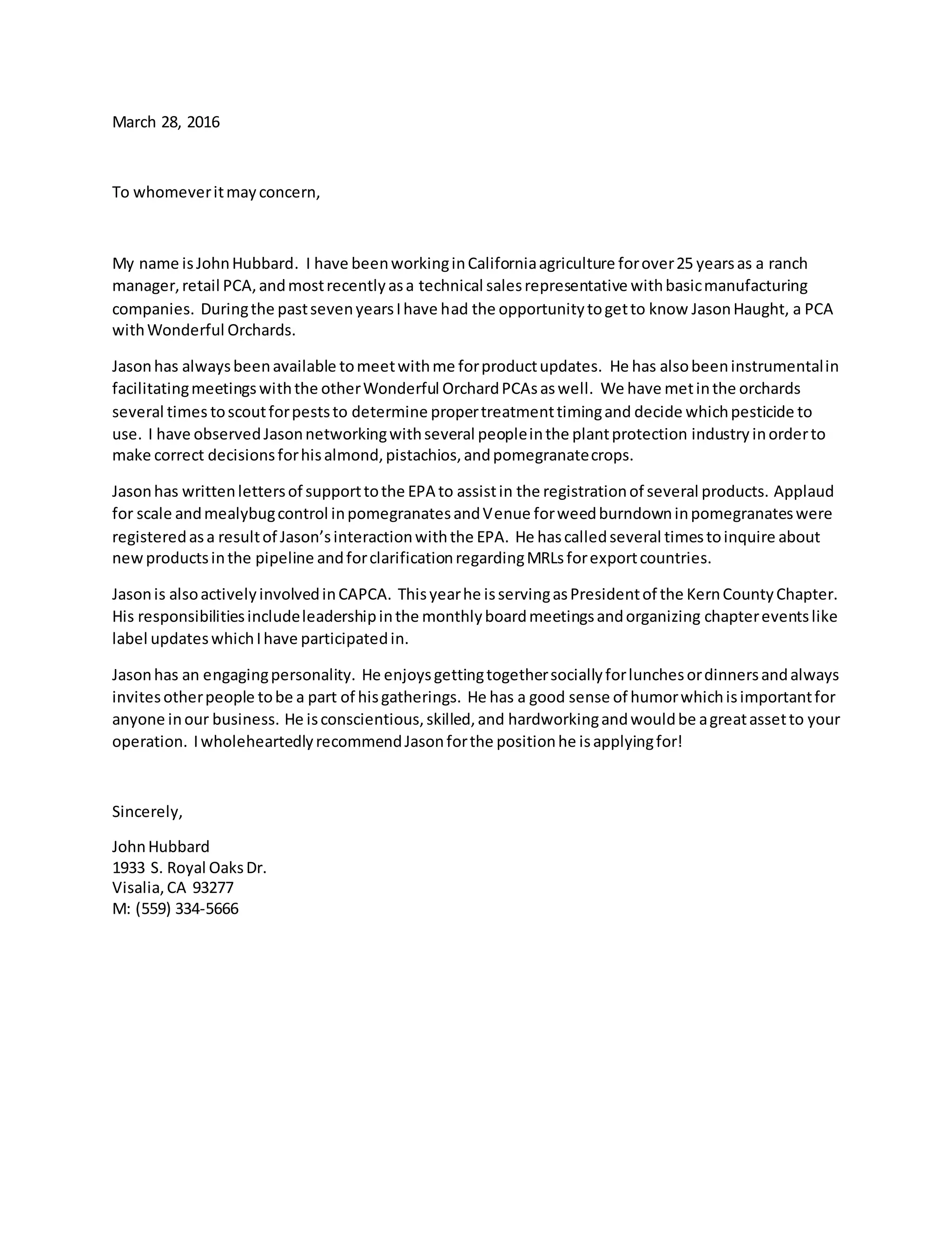 Jason Haught Reference Letter | DOCX
