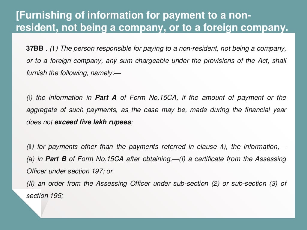 Filing of form 15CA - form 15CB: Overview & Recent Developments