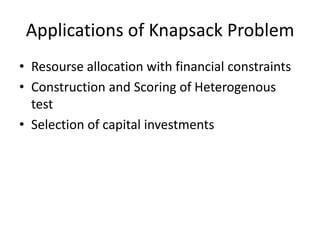 01 Knapsack using Dynamic Programming | PPT