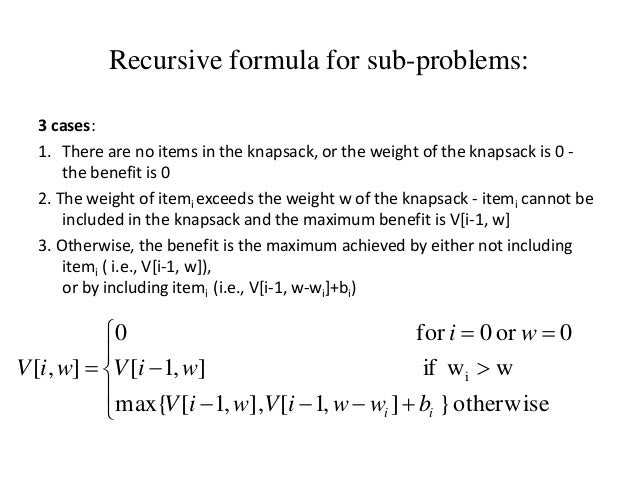 01 Knapsack Using Dynamic Programming